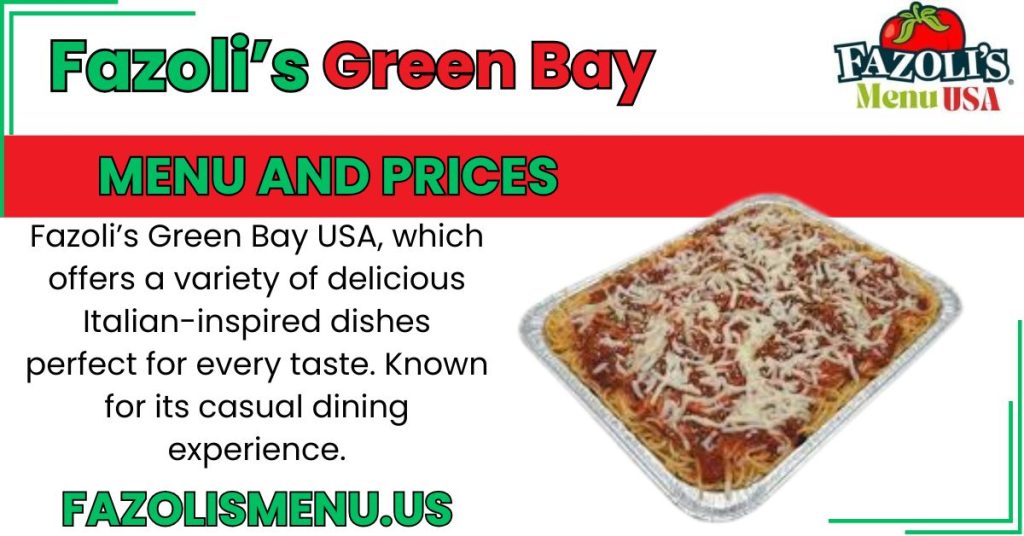 Fazolis Drive Thru Menu (Up-to-Date) Prices USA 2025