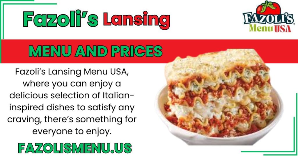 Fazolis Drive Thru Menu (Up-to-Date) Prices USA 2025