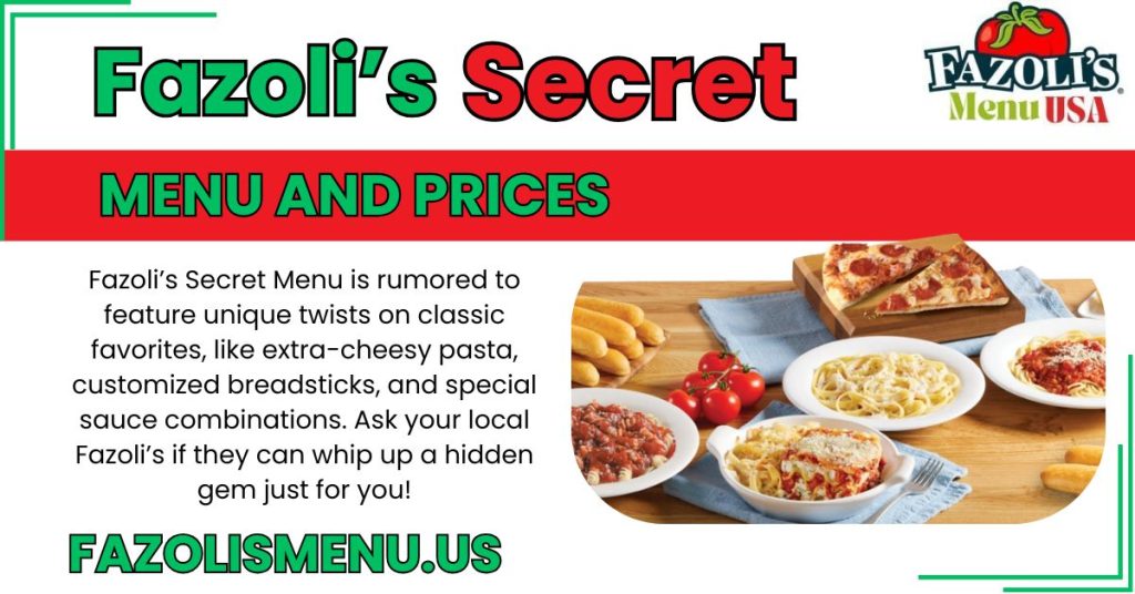 Fazolis Pizza Menu (Up-to-Date) Prices USA 2025