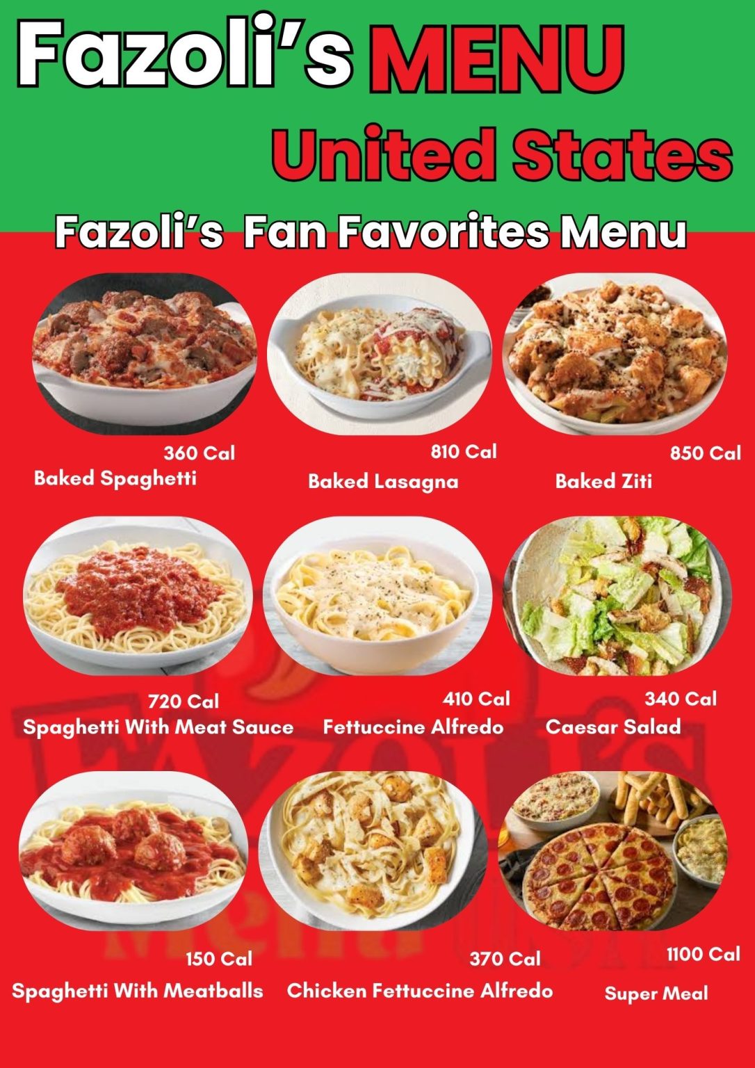 Fazolis Drive Thru Menu (Up-to-Date) Prices USA 2025